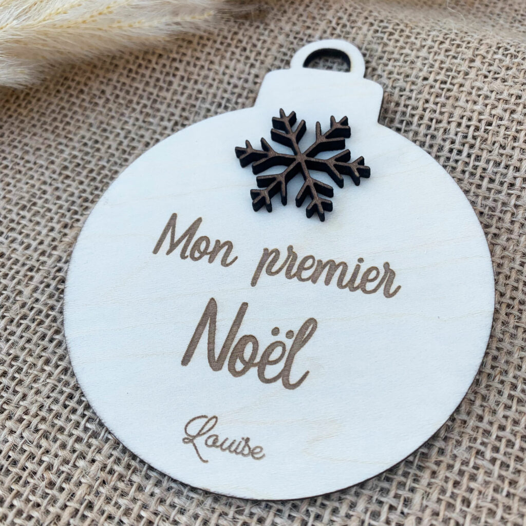 BOULE NOËL PERSONNALISÉE | MON PREMIER NOËL | COLLECTION BOIS