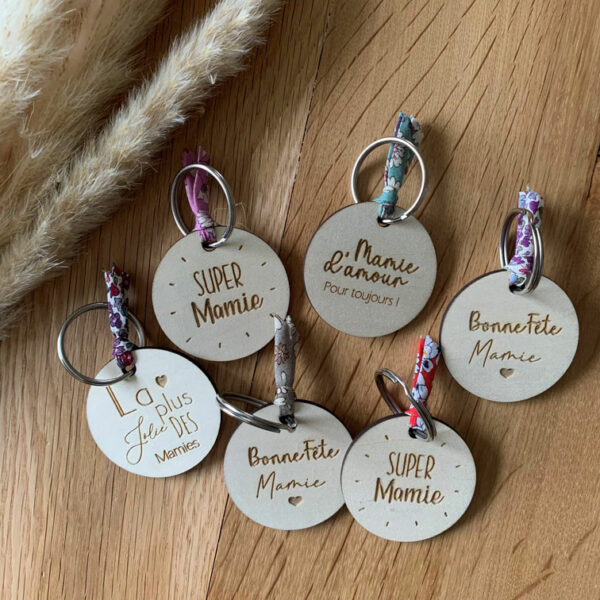 PORTE-CLÉ PERSONNALISÉ | CORDON LIBERTY | COLLECTION BOIS - EPIS DE BOIS